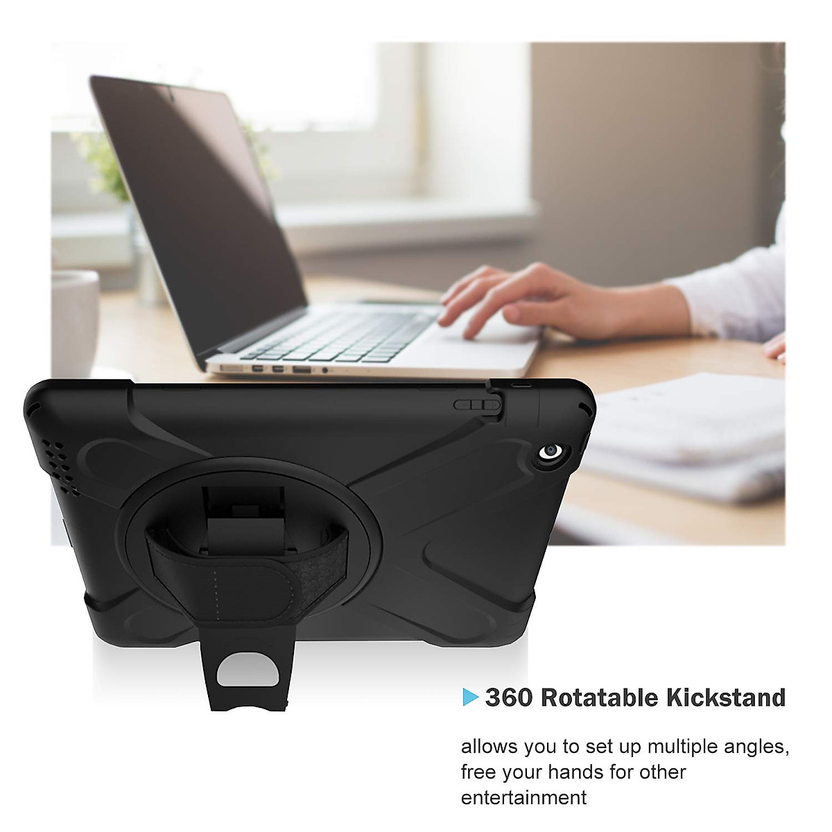 ProCase Rugged Heavy Duty Case for iPad 2 3 4(Old Model), Shockproof 360 Degree Rotatable Kickstand Protective Cover Case for iPad 2nd/iPad 3rd/iPad 4th -Black