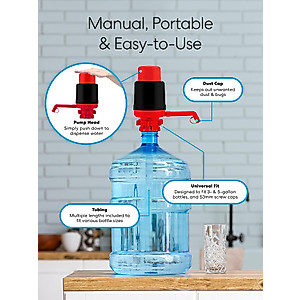 Brio Universal Manual Drinking Water Pump (Red/Black)