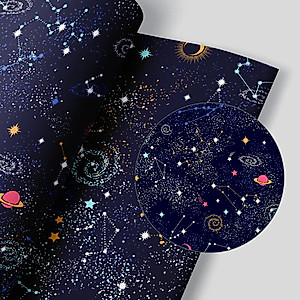 Qoubao Stars Constellations Peel and Stick Wallpaper for Nursery Kids Boys Girls Room Wall Decoration Astronomy Art Mural Removable