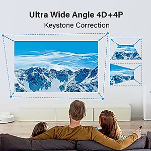 Native 1080P Portable Projector, Mini 5G WiFi Projector with Android 9.0, Smart Bilateral Bluetooth Projector for Wireless Phone Connection, Support 4K Outdoor Movie,Dolby Audio Home Theater,HDMI USB