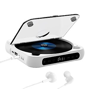 MICOCIOUS Portable CD Player, Personal CD Players with Bluetooth for Car & Travel, Rechargeable Small CD Player with Headphones, LCD Touch Screen & Anti-Skip/Shockproof