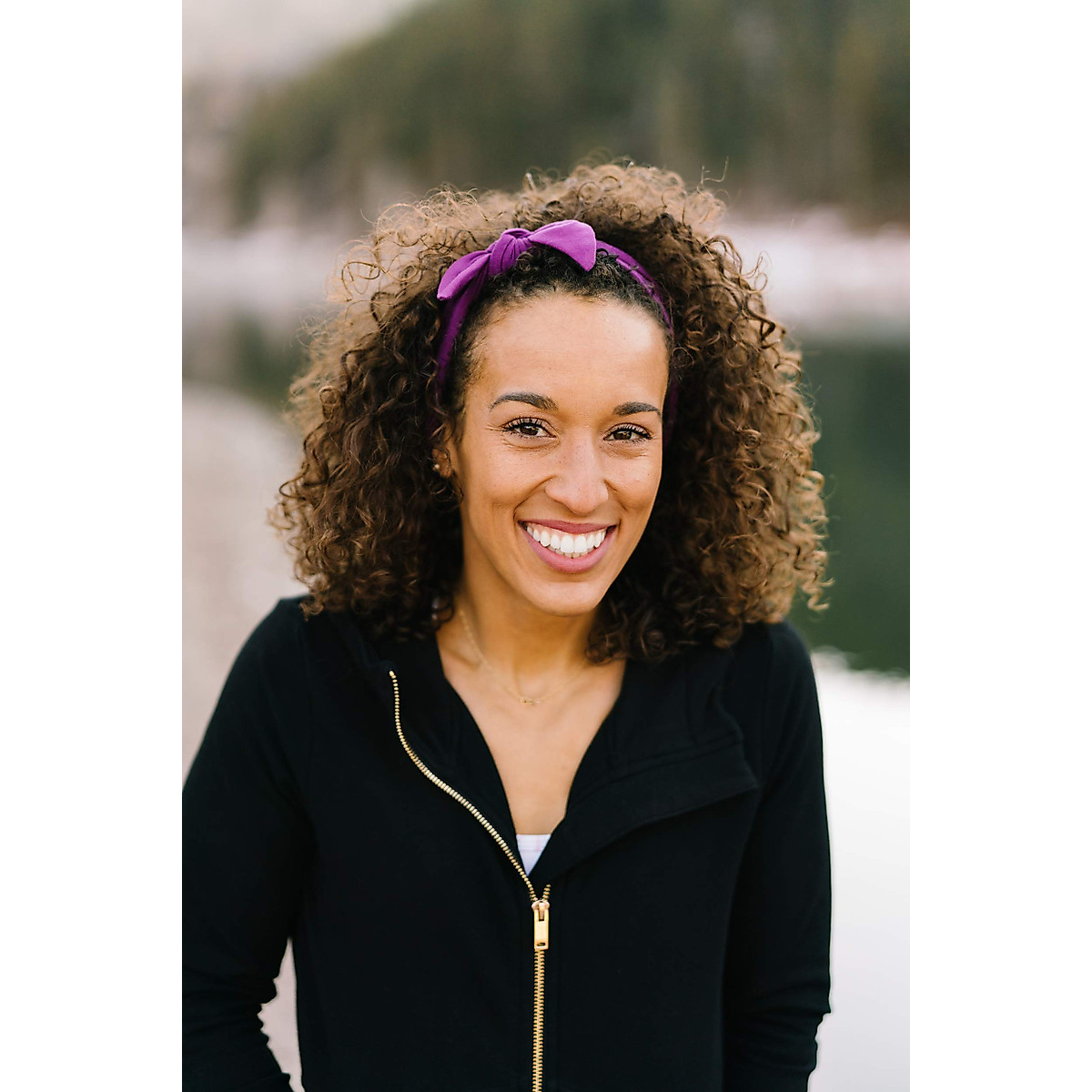 Maven Thread Bow Asana Headbands, Wide Sports Headbands with Bow for Running, Yoga, Gym and Athletic Workouts - 4 Thick Non-Slip Sweatbands, 2pk