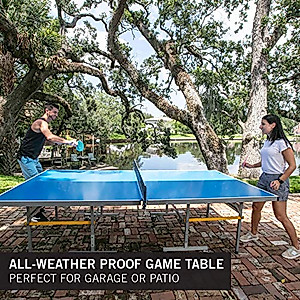 STIGA XTR Professional Outdoor Table Tennis Tables – All Weather Aluminum Waterproof Outdoor or Indoor Design with Net & Post - 10 Minute Easy Assembly Ping Pong Table with Compact Storage