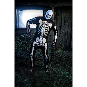 Fun World Skeleton Adult Costume, Multicolor, 4X