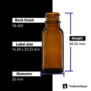 The Bottle Depot - 15ml Spray Bottle - 24 Pack - Clear Amber - 18-400 Neck Finish - Glass Bottle with Sprayer