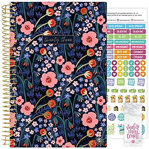 bloom daily planners 2023 Calendar Year Day Planner (January 2023 - December 2023) - 5.5” x 8.25” - Weekly/Monthly Agenda Organizer Book with Stickers & Bookmark - Poppy Meadow