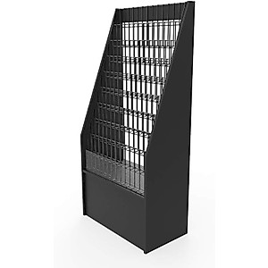 FixtureDisplays® Literature Rack Brochure Holder Leaflet Coupon Stand Greeting Card Rack 9 tier 45 facing Travel Information Kiosk Easy Assembly Video in Description 1453 Black-NF