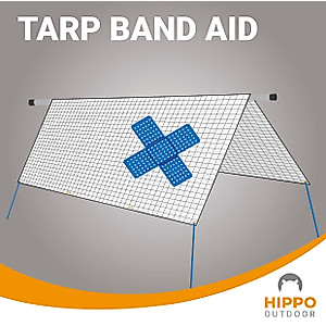 HIPPO OUTDOOR Tarpaulin Repair Tape - Heavy Duty Repairs Duck Tape, Blue Duct Tape, uv Protected and Waterproof, Protect Against Chafe wear and Tear 16 ft Tape roll (1250)