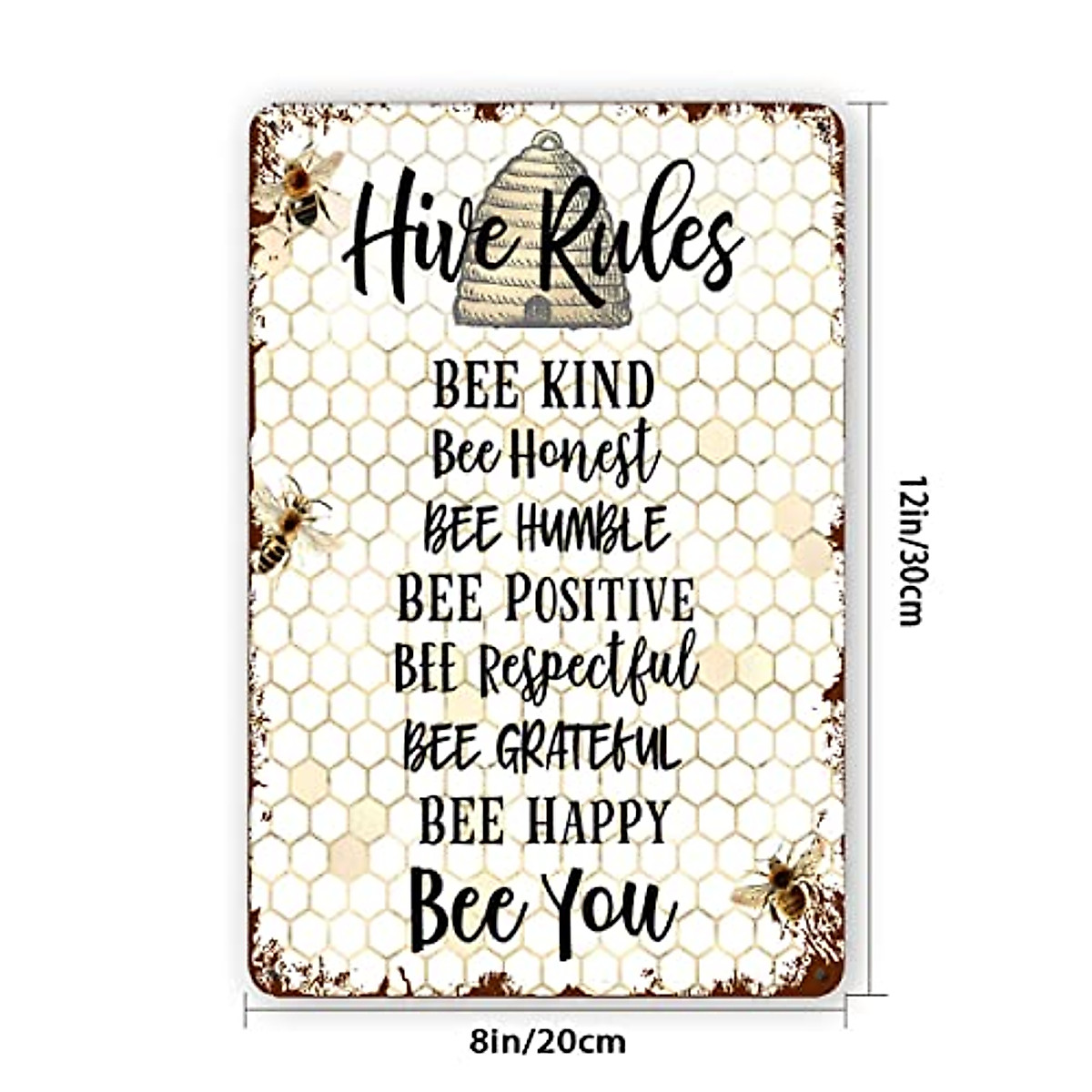 Be Kind Honey Bee Decor Bumble Bee Decor Be Kind Sign Bee Decor Honey Bee Decor Classroom Art Metal Signs Funny 8X12 Inches