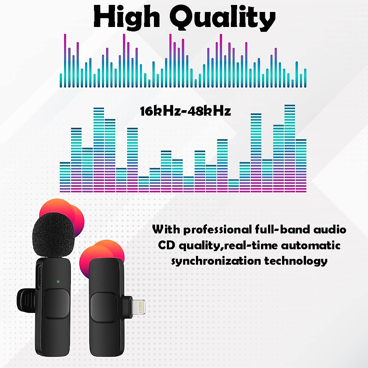 Microphone for iPhone - Mini Microphone - Clip-on Microphones - Wireless Lavalier Microphone for iPhone iPad Plug-Play Microphone Video Recording, Live Stream, YouTube, TikTok (2 Pack) (FOR IPHONE)