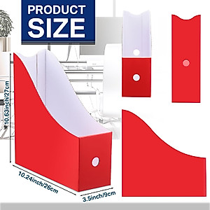 Yeaqee 48 Pcs Magazine File Holder Magazine Holder Bulk Foldable Cardboard Book Bins Desk File Holder Organizer Book Holder Boxes Cardboard Magazine Storage Box for School Office Desk, 8 Colors