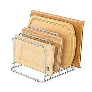 Joy Aid Cutting Board Organizer - Kitchen Organizer for Pans, Baking/Cookie Sheets, Cooling Racks and Serving Trays, 4 Slots of 2 Widths