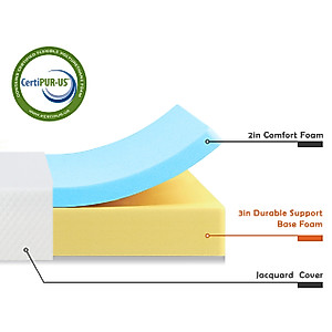 5/6/8/10 inch Queen Size Mattress with Cover, Base Foam Mattress for a Cool Sleep & Pressure Relief, Medium Firm Mattress Pad Mattresses for Motion Isolation, Bed in a Box, CertiPUR-US Certified