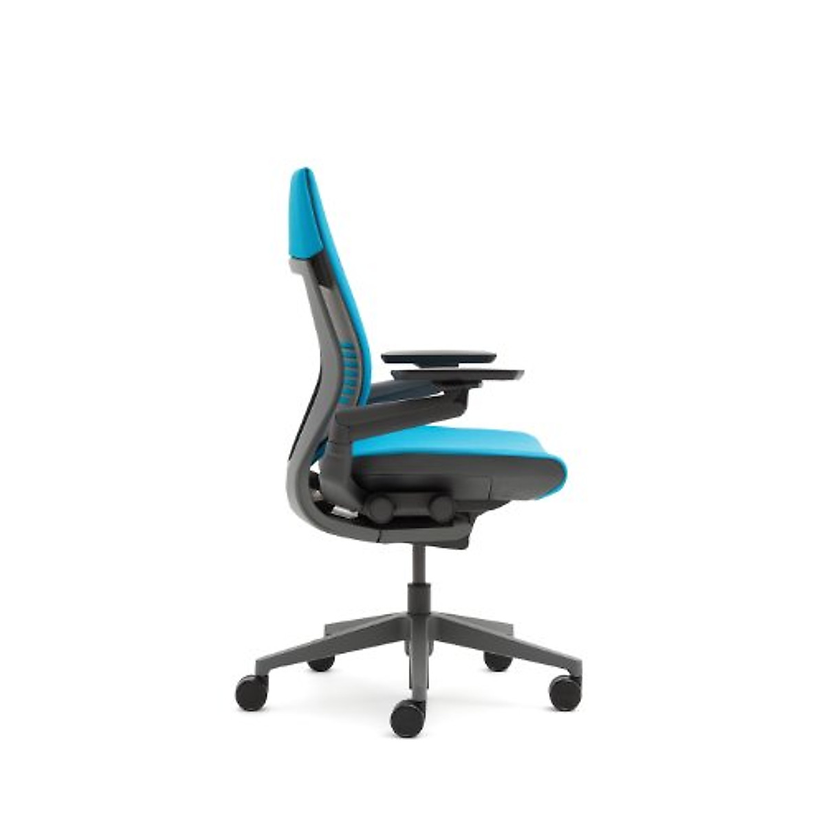 Steelcase Gesture Office Chair - Cogent: Connect Licorice Fabric, Medium Seat Height, Wrapped Back, Dark on Dark Frame, Lumbar Support