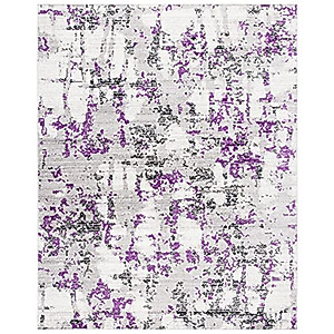 SAFAVIEH Skyler Collection Area Rug - 9' x 12', Grey & Purple, Modern Abstract Design, Non-Shedding & Easy Care, Ideal for High Traffic Areas in Living Room, Bedroom (SKY193R)