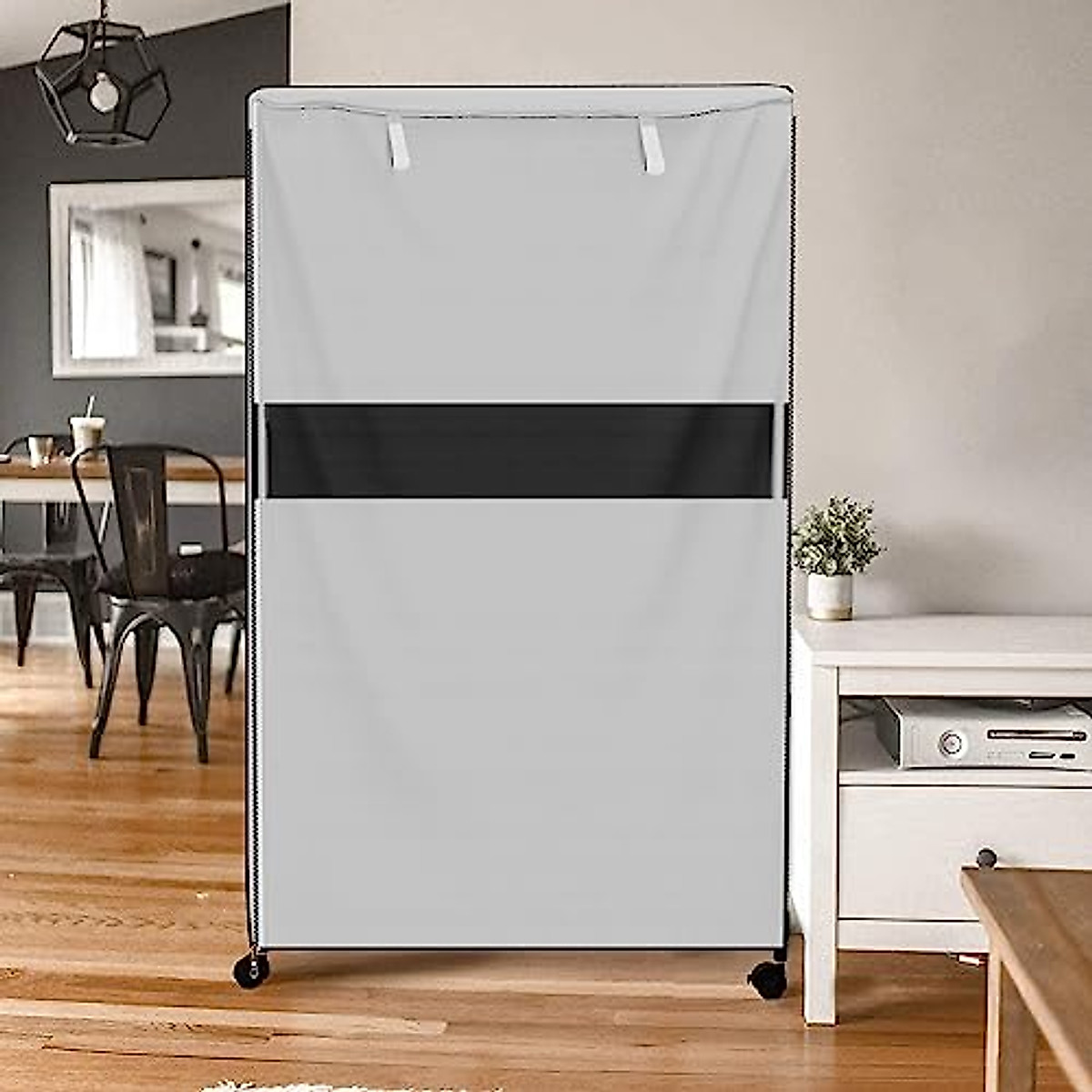 MOLLYAIR Wire Rack Cover, Suitable for Shelf 48X18X72in, Storage Shelf Unit Cover Used to Cover Sundries, Only Silver Black Cover