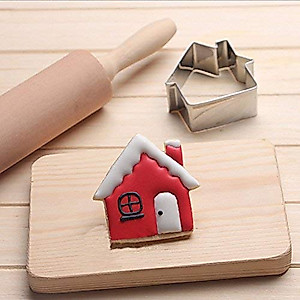 WOTOY Small Key and House Cookie Cutters Set - Stainless Steel