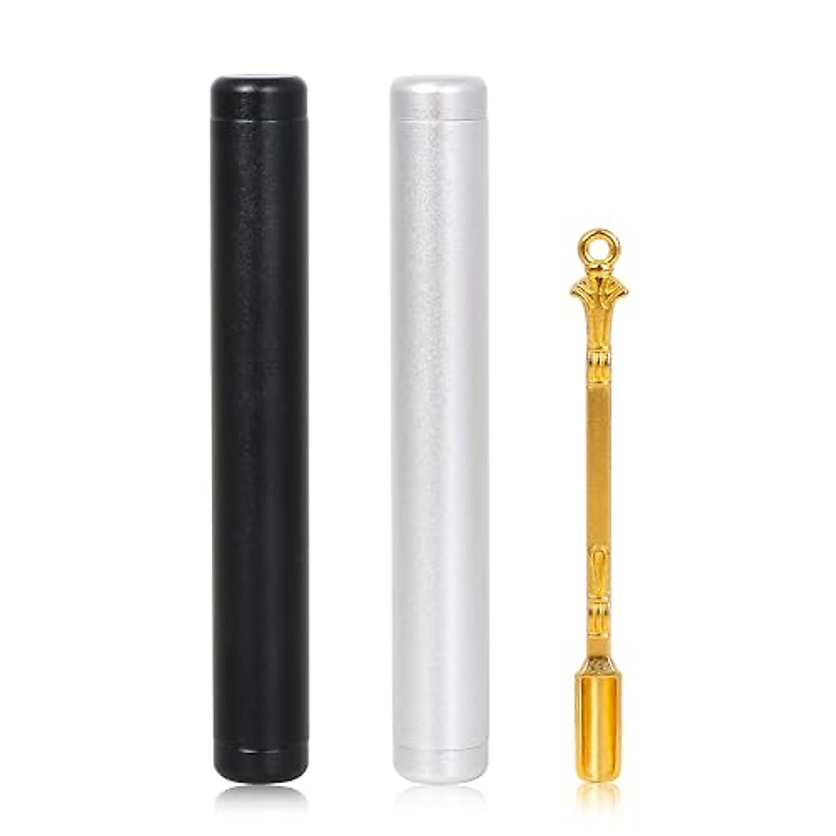 GOLDENCLUB GORDON Aluminum Metal Tube Conetainer | Fits King or 1-1/4 Size Cones, Airtight, Waterproof, Lightweight, Pocket Size (Black & Silver)
