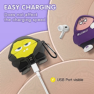 [2Pack] Case for AirPods Pro 2nd Generation 2022, Cute AirPods Pro 2 Cartoon Character Case, Unique Design Funny Fun Kawaii 3D Cartoon Characters Soft Silicone AirPods Pro 2 Case Cover for Men Women