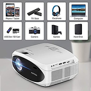 HD Projector with WiFi and Bluetooth- XOPPOX 1080P Native Video Projector for Outdoor Movies with 100'' Screen, Home Theater Wireless Projector Compatible with HDMI/USB/Laptop/PC/ PS4/smartphones