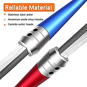 Roartisa Carbide Tipped Wood Lathe Turning Tools Set, Full Size Rougher Finisher Swan Neck Hollowing Tools and Interchangeable Aluminum Alloy Grip Handle with Diamond Round Square Carbide Inserts