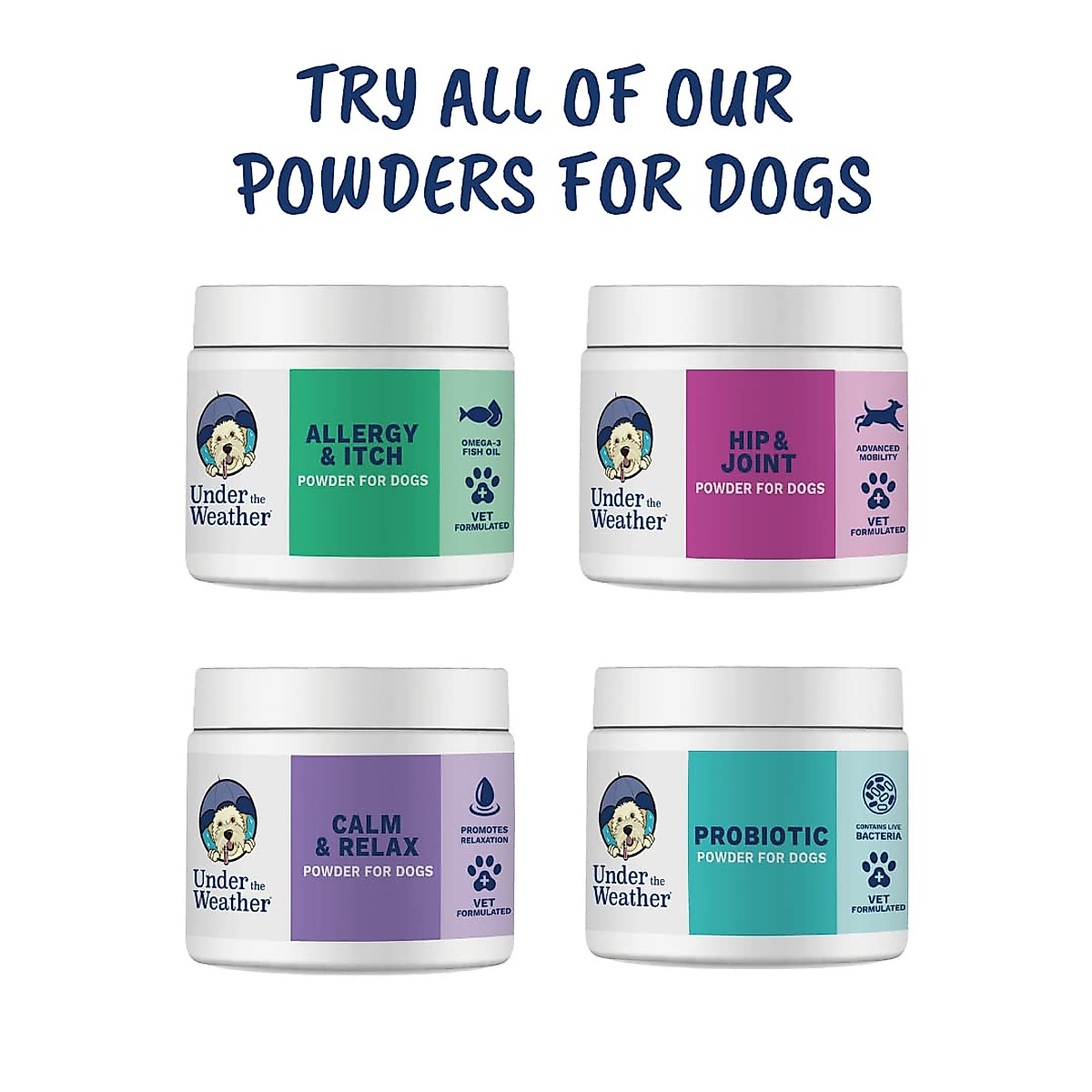 Under the Weather Pet Joint and Hip Powder for Dogs | Vet Formulated Dog Supplements with Glucosamine Antioxidants & Chondroitin for Strong Overall Joint Health | Promotes Good Mobility & Flexibility