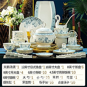 GAENZA Chinese cutlery set bone china bowls plates kitchen utensils kitchenware set