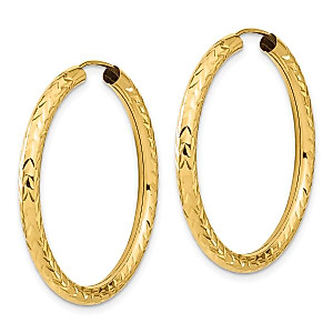 14K Yellow Gold Endless Round Hoop Earrings