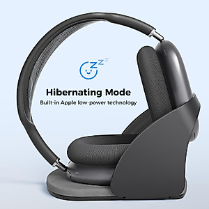 SUPERONE 【Sleep Mode】 Smart Headphone Stand Designed for AirPods Max, Headset Holder with Hibernating Base AirPods Max Stand Aluminum Alloy, Grey