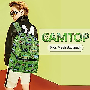 CAMTOP Mesh Backpack Kids Boys Girls Bookbag See Through Preschool Backpacks Casual Daypack for School Beach Travel Swim(Age 3-8 Years)