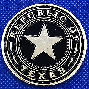 Puzzometry Seal of The Republic of Texas Challenge Coin - Seal of The Republic of Texas, 1.5 Oz, Commemorative Coin, Republic of Texas, Six Flags of Texas, Texas State Seal. Texas Challenge Coin