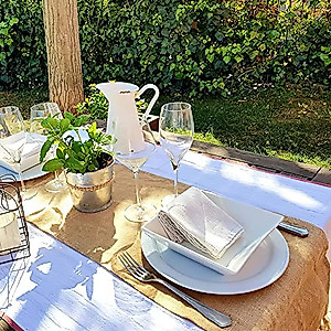 Burlap Table Runners Jute Table Runners 2 Pieces 13x84 Inch Khaki Summer Table Linens for Rustic Wedding Birthday Party Decoration