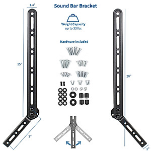 VIVO Manual Flat Ceiling TV Mount for 23 to 55 inch Screens with Universal Sound Bar Bracket, TV and Soundbar Mount Combo, Mount-KIT-VCSB2