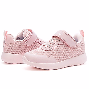Weestep Little Kid Boys and Girls Lightweight Hook and Loop Running Sneaker, Pink, 2 Little Kid