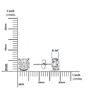 Natalia Drake 1/2 Cttw Round Brilliant Cut Diamond Stud Earrings for Women in Rhodium Plated 925 Sterling Silver Miracle Plate Color H-I/Clarity I1-I2