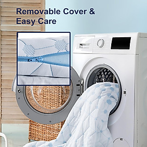 Sleepmax 2 Inch Soft Mattress Topper Full - Gel Memory Foam Mattress Topper - High Density Foam Mattress Pad for Pressure Relief, Soft Foam Bed Topper with Removable Cover Blue