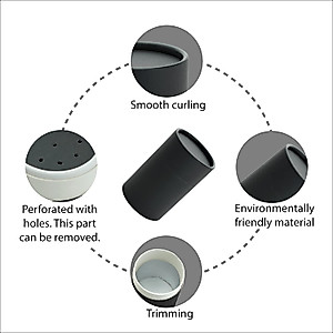 UTILE Powder Shaker Paperboard Cardboard 2 Oz Kraft Cylinder Tube with Lid – Empty Paper Sifter Containers for Storage Coffee Cosmetic Crafts (Black, 8 Pack)