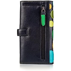 Visconti P2 Neptune Soft Womans' Leather Wallet/Purse with Polka Dots (Lily Pad)