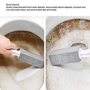 MOUMOUTEN 2pcs Pumice Stone Toilet Bowl Cleaner Efficient Toilet Bowl Cleaner Brush with Curved PP Handlee for Tiles BBQ Grills