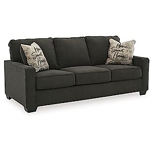 Signature Design by Ashley Lucina Casual Upholstered Sleeper Sofa with Accent Pillows, Queen, Gray