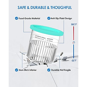 EIIORPO for Ninja Creami Deluxe Pints and Lids - 4 Pack 24oz NC501 NC500 Series Creami Deluxe Pint Containers Replacement Compatible with 11-in-1 Ninja Ice Cream Maker