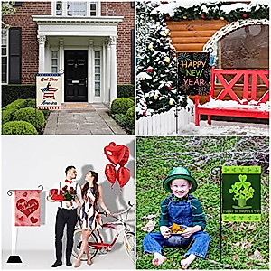 WATINC 5Pcs Welcome Garden Flags Burlap Vertical Double Sided Happy Easter God Bless America Holiday Party Decorations Valentine's Day St. Patrick's Day House Flag for Outdoor Lawn Yard 12 x 18 Inch