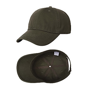 AOMSI Premium Unstructured Soft Cotton Canvas Baseball Cap Casual Dad Hat, Clean Ball Caps Adjustable for Women 2P Black-Olive