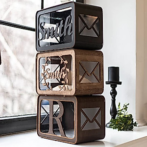 Custom Wedding Card Box, Rustic Wedding Decor, Boho Wedding Post Box, Wedding Money Box, Wood and Acrylic Card Box