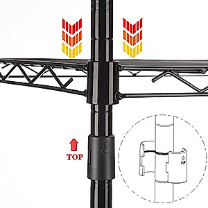 REGILLER 6 Wire Shelving Steel Storage Rack Adjustable Unit Shelves for Laundry Bathroom Kitchen Pantry Closet (16.7L x 11.9W x 64H, Black)