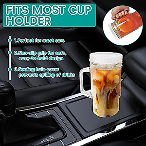 YUANYE 4 Piece 24oz Mason Handle Glass Cups with Lids and Straws -Drinks Enthusiasts Essential Glasses Drinking Set, Perfect for Iced Coffee and Beer,fruit water，Tea and Coffee