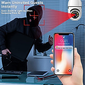 TONSAN Light Bulb Camera Security Camera, Home Cameras System with Human Motion Detection and Alarm , Wireless Bulb Camera 1080P 360 Degree Outdoor Indoor Panoramic Camera(2PCS)