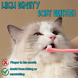 E.M&S.T by Emmeliestella Small Dog & Cat Toothbrush Micro Head, Cat Dental Care, Pets Toothbrush, Oral Hygiene, Easy to Handle, Deep Clean, Soft Bristles, Multi-Angle, Round&Pointed Toothbrush, 5 PCS