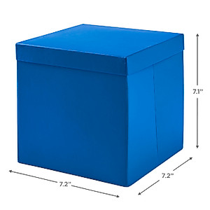 Hallmark 7" Gift Box with Lid (Royal Blue) for Christmas, Hanukkah, Birthdays, Father's Day, Bridal Showers, Weddings, Baby Showers and Graduations
