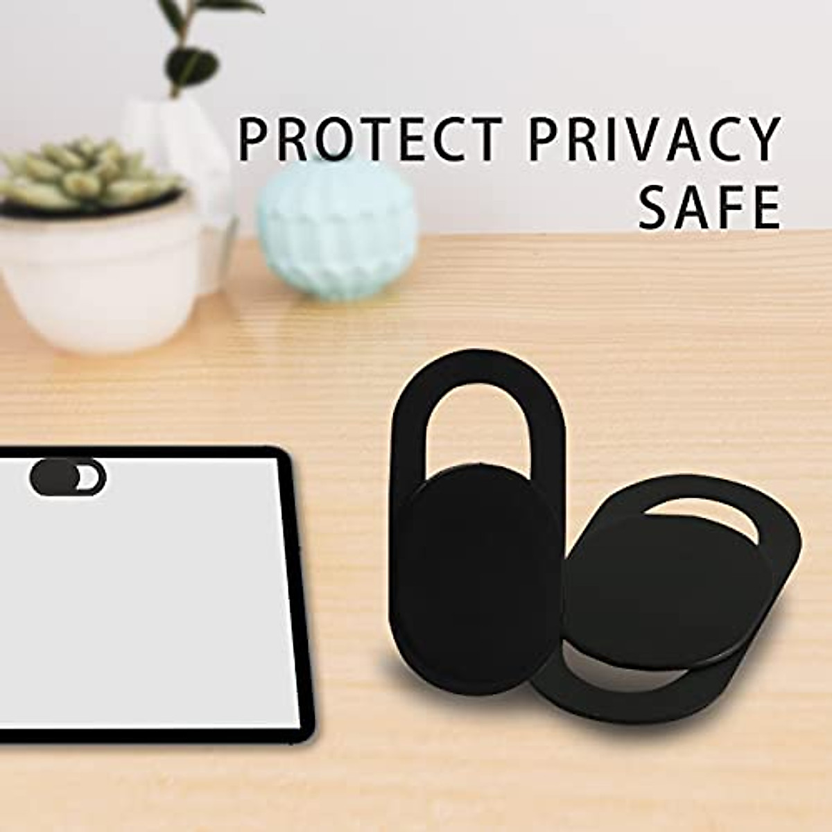 profectlen 3Pcs/Set Oval Shape Webcam Cover Shutter Magnet Slider Plastic Camera Cover for Web Laptop for PC Tablet